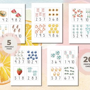 SUMMER Count and Clip Cards Number 1-10, Printable Activity Number ...