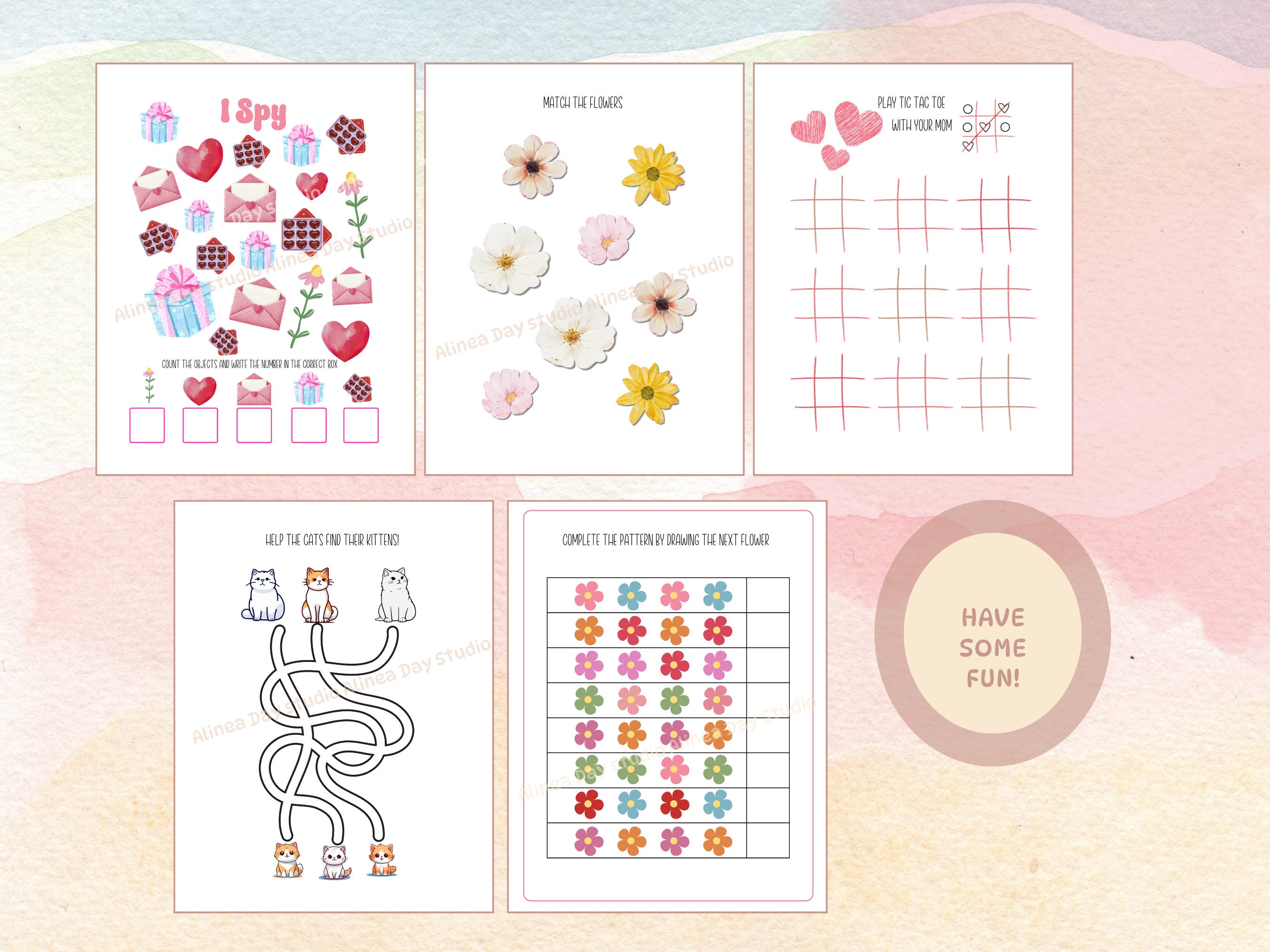 30 Pages Mother's Day Activity Workbook, Printable Bundle Mothers Day ...