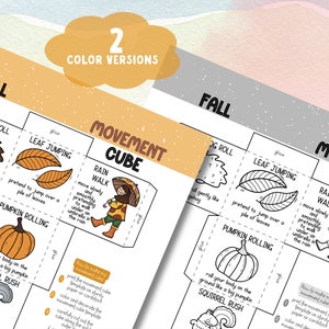 FALL Movement Cube, Printable Autumn Movement Activity, Excercise ...