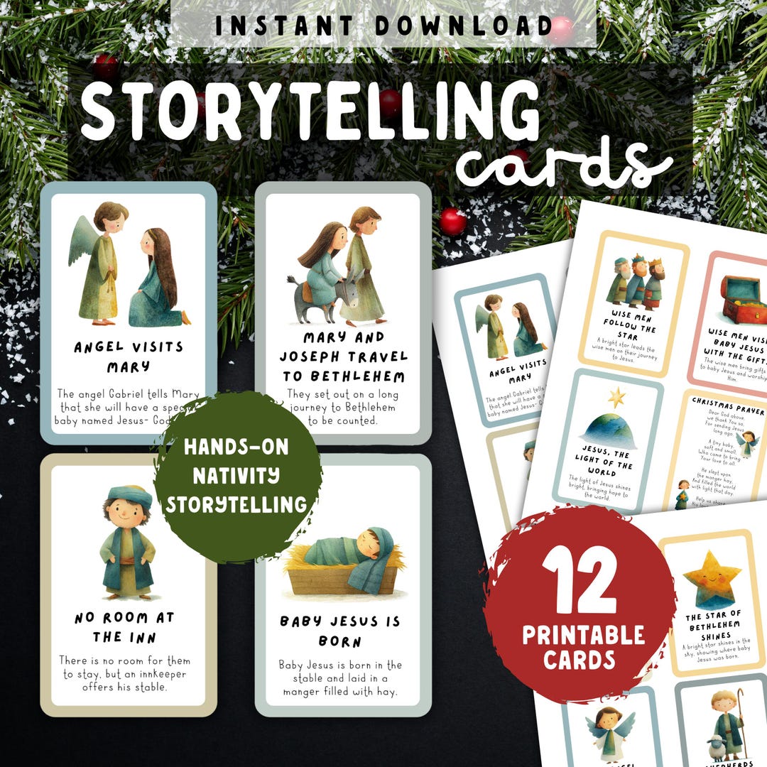 Nativity Sequencing Cards: Christmas Story for Kids Advent Storytelling ...