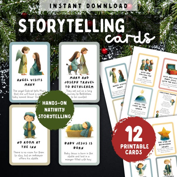Christmas Story Cards for Kids - Etsy