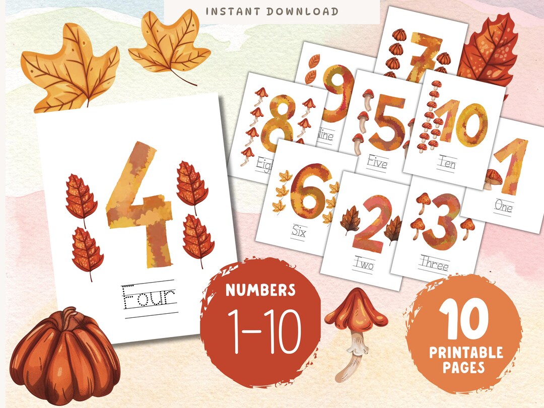 FALL Classroom Decor Numbers 1-10, Early Counting Classroom Display ...