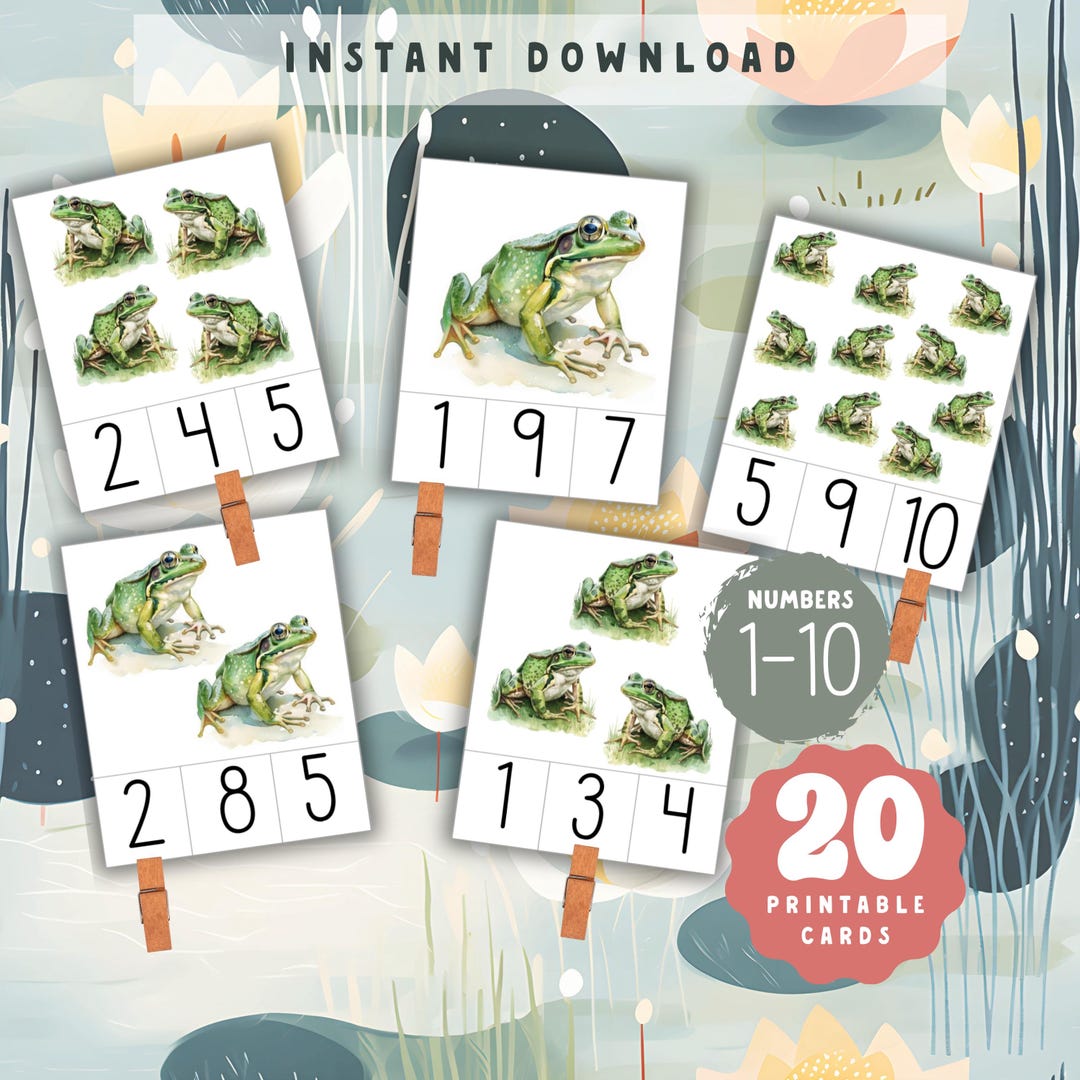 FROGS Count and Clip Cards 1-10 | Printable Early Counting Activity ...