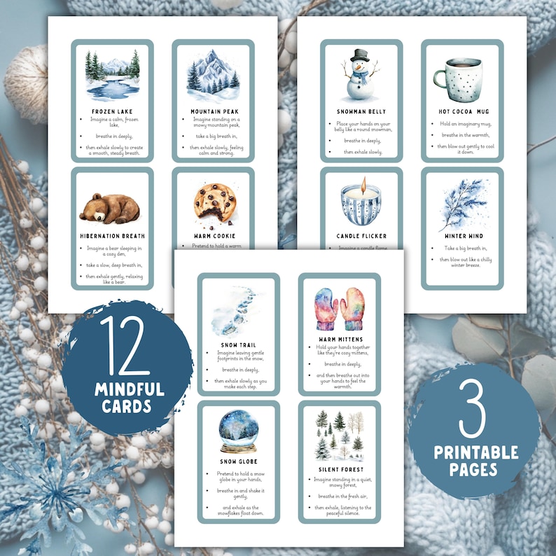 Winter Mindful Breathing Cards for Kids | Calming Corner Activity ...