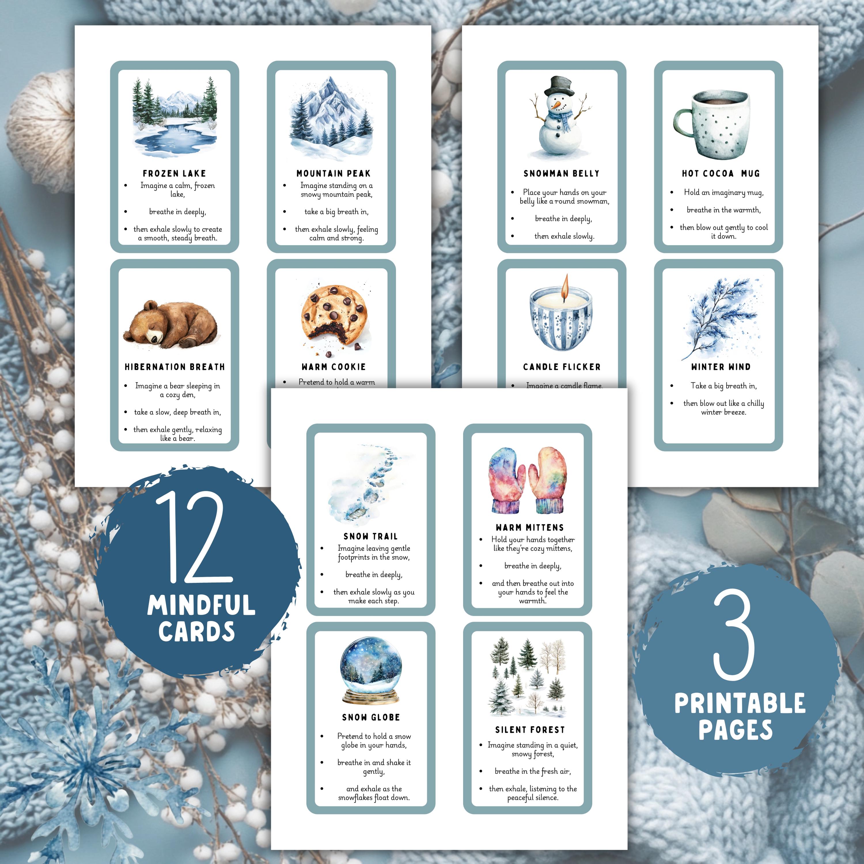 Winter Mindful Breathing Cards for Kids | Calming Corner Activity ...
