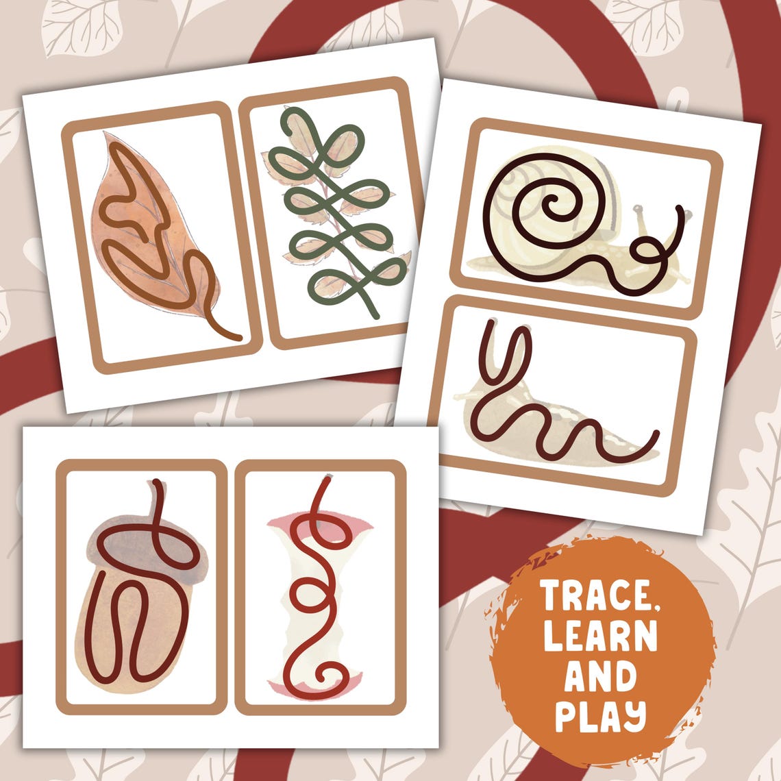 Fall Finger Tracing Cards: Mindfulness Activity for Kids (printable) - Etsy
