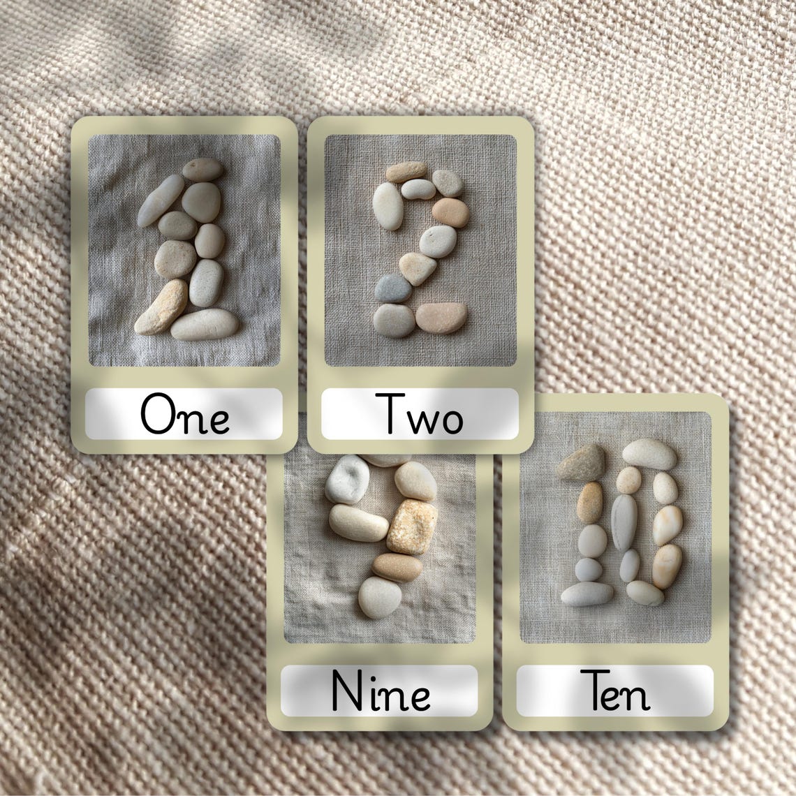 Pebble Number Cards 1-10: Montessori Math Printable (PDF Download) - Etsy