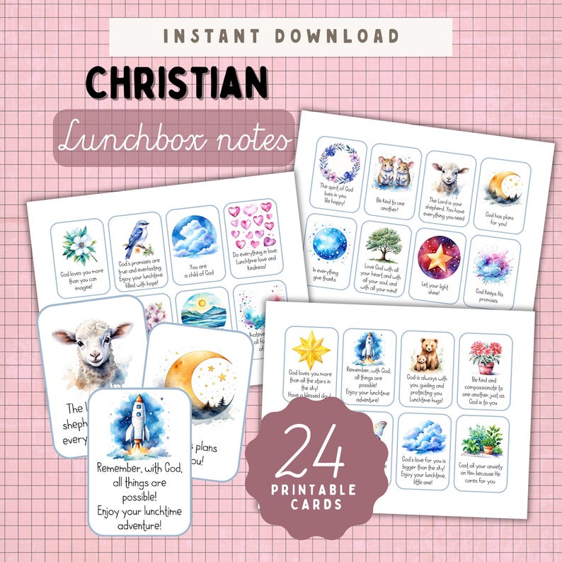 Bible Lunchbox Notes Christian Lunchtime, Christian Affirmation Cards ...