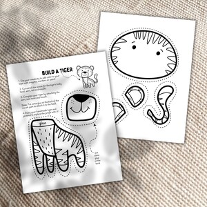 Tiger Craft Printable: DIY Coloring Activity for Kids (PDF Pattern ...