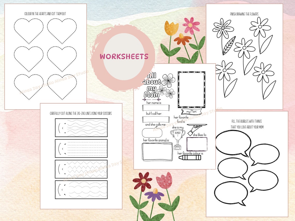 30 Pages Mother's Day Activity Workbook, Printable Bundle Mothers Day ...