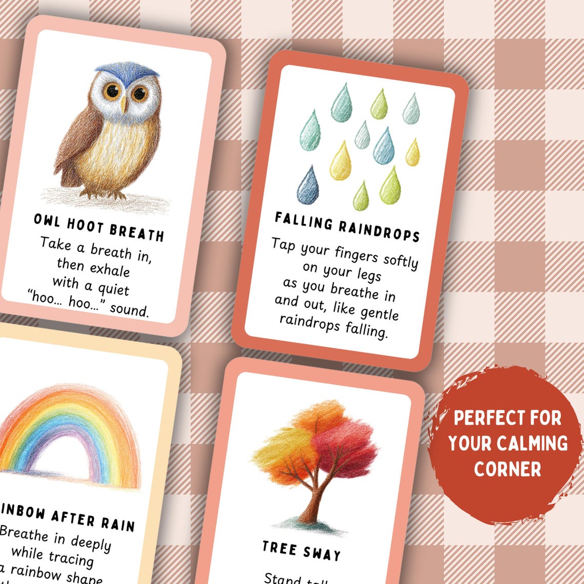 Fall Mindful Breathing Cards for Kids: Calming Self Regulation Practice ...