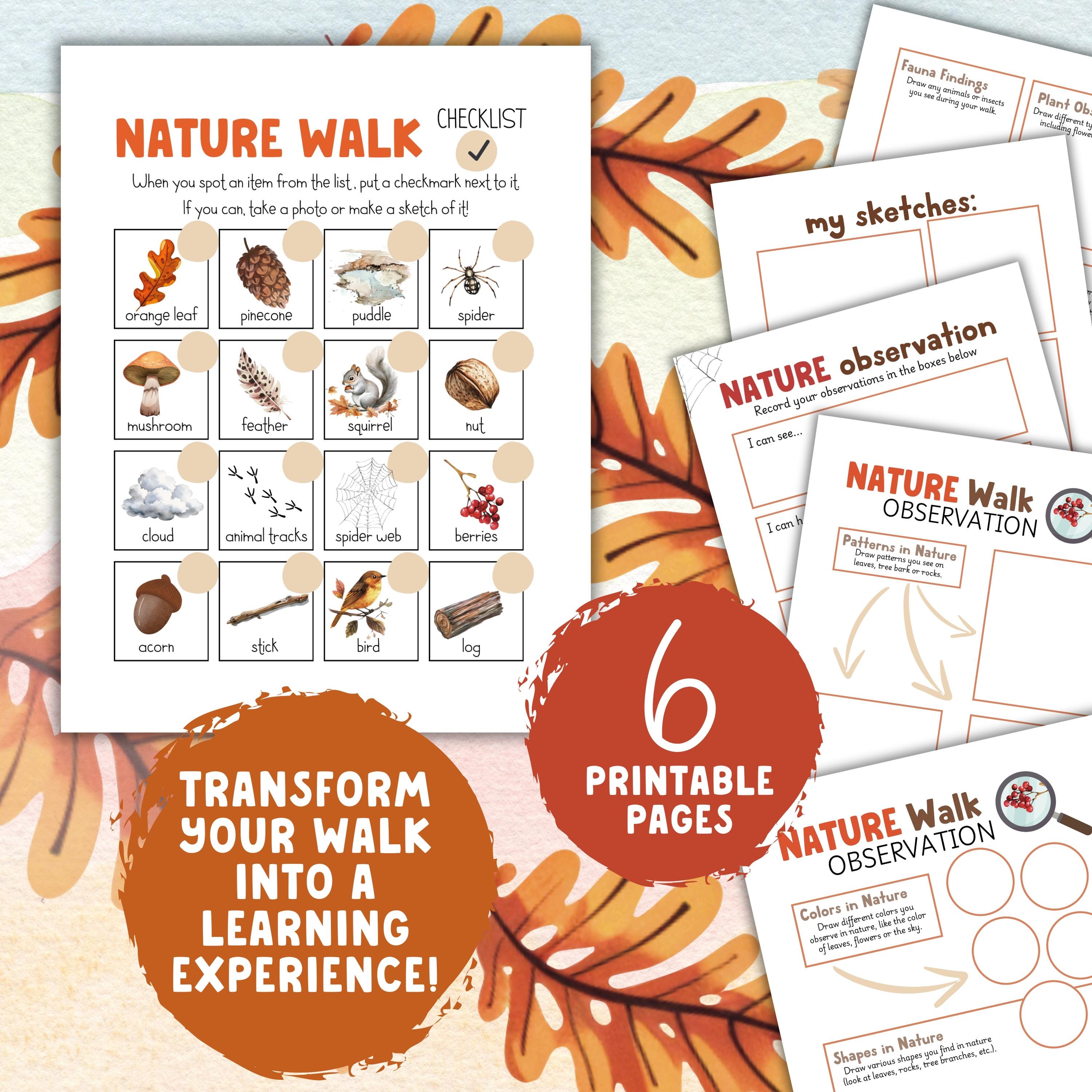 Fall Nature Walk Checklist: Autumn Scavenger Hunt (PDF) - Etsy