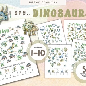 I Spy Dinosaurs Game - Look and Find Counting Game Fun Educational ...
