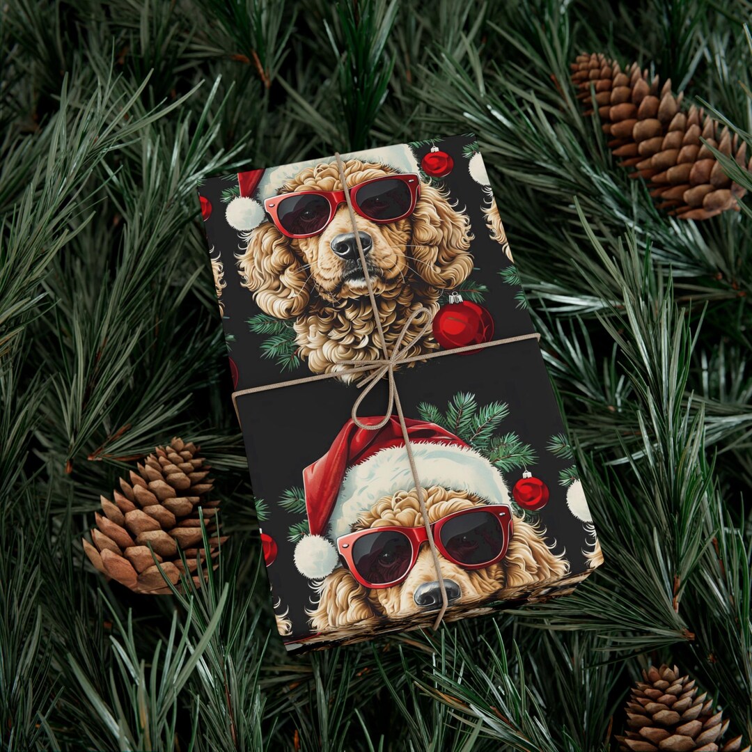 Gift Wrap Papers Golden Doodle Dog Christmas Wrapping Paper, Cute ...