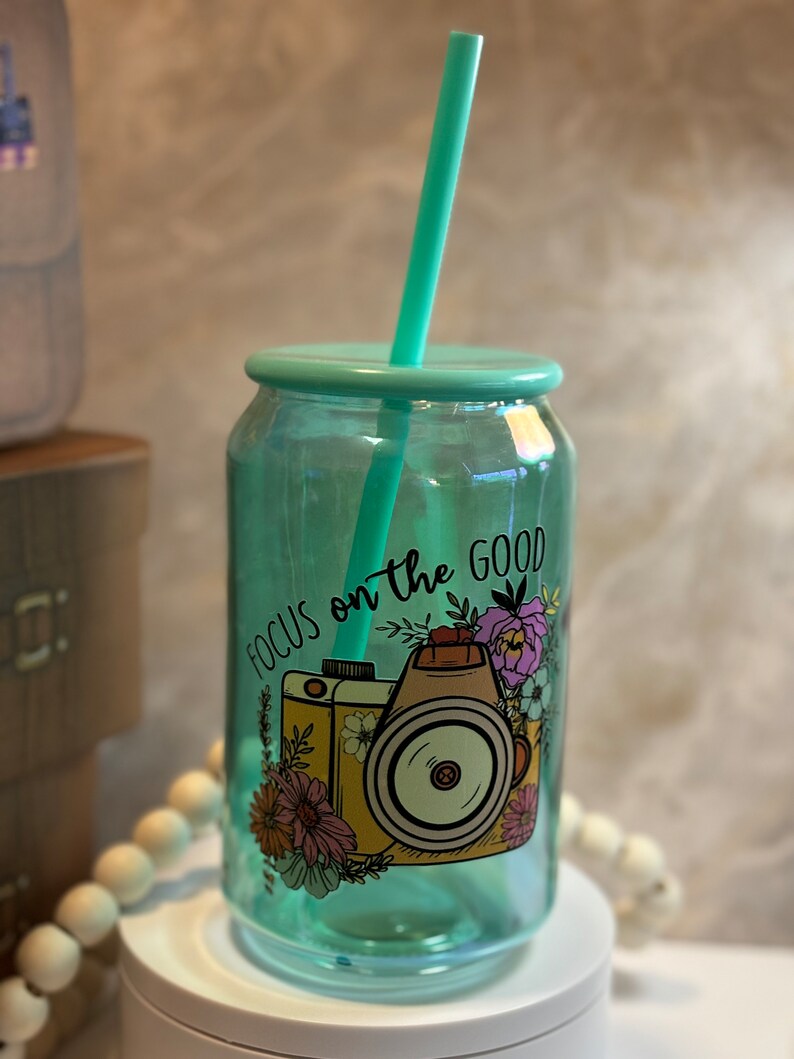 Glass Cup for Fun Picnic, Cute Glass Tumbler Drinkware, Outdoor Party ...