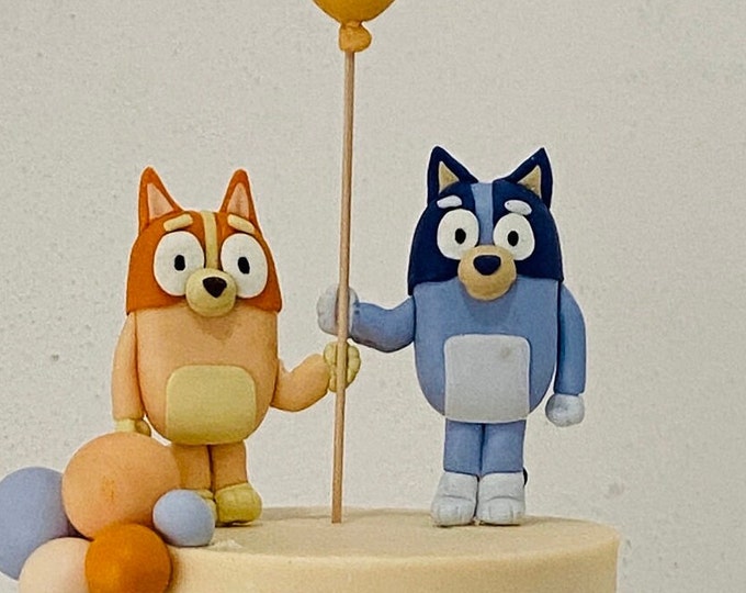 Bluey Figure in Fondant Cake Topper, Cake Decoration, Party Decoration ...