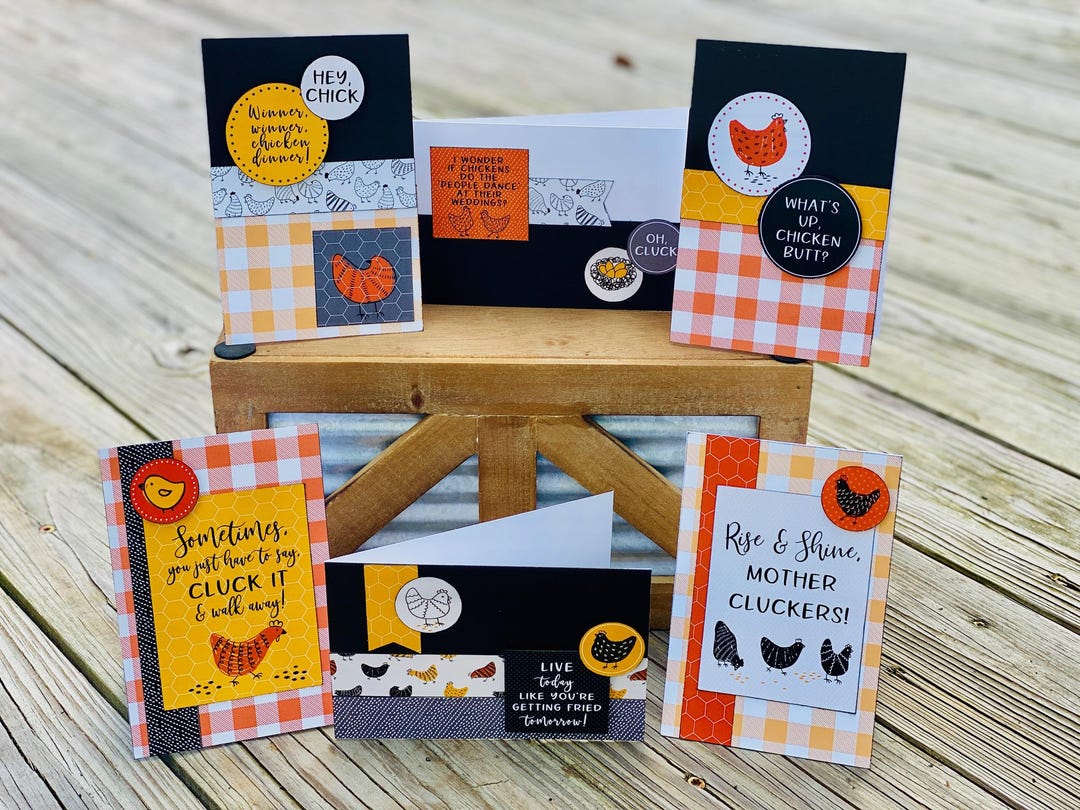 DIY Funny Chicken Card Kit (makes Six 4x6 Cards With Envelopes) - Etsy