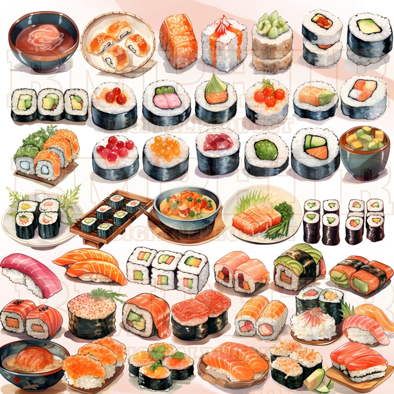 Japanese Food Digital Png Clipart - Etsy