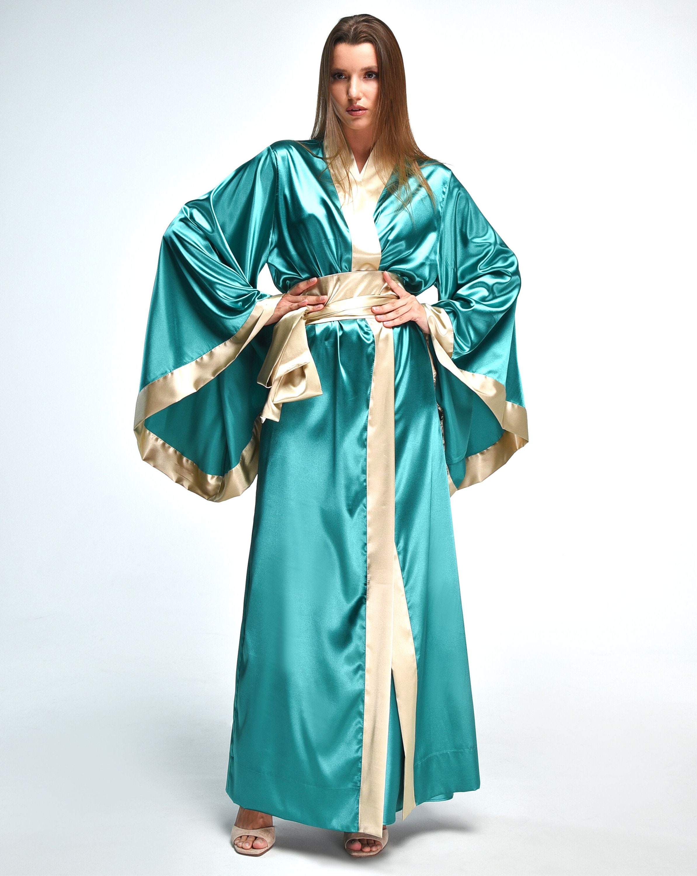 Kimono Obi, Dressing Gown, Japanese Kimono, Silk Kimono, Satin Kimono ...
