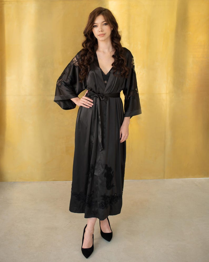 Amelie Silk Robe and Nightgown Set, Dressing Gown, Nightgown and Robe ...