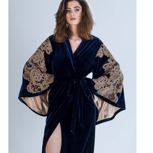 Velvet Kimono, Velvet Robe, Dressing Gown, Kimono, Kimono Robe, Luxury ...