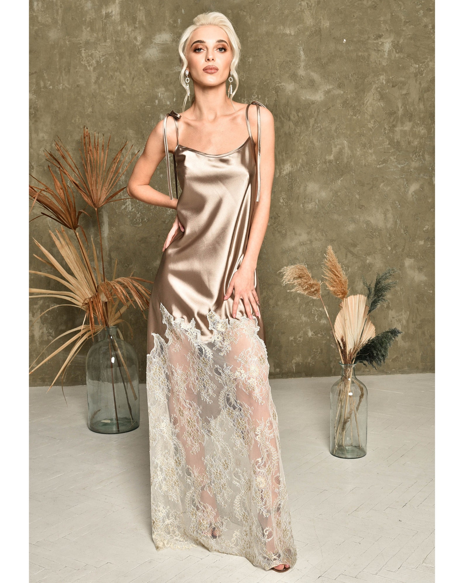 Nightgown and Robe, Old Hollywood Glamour, Satin Robe, Satin Kimono ...