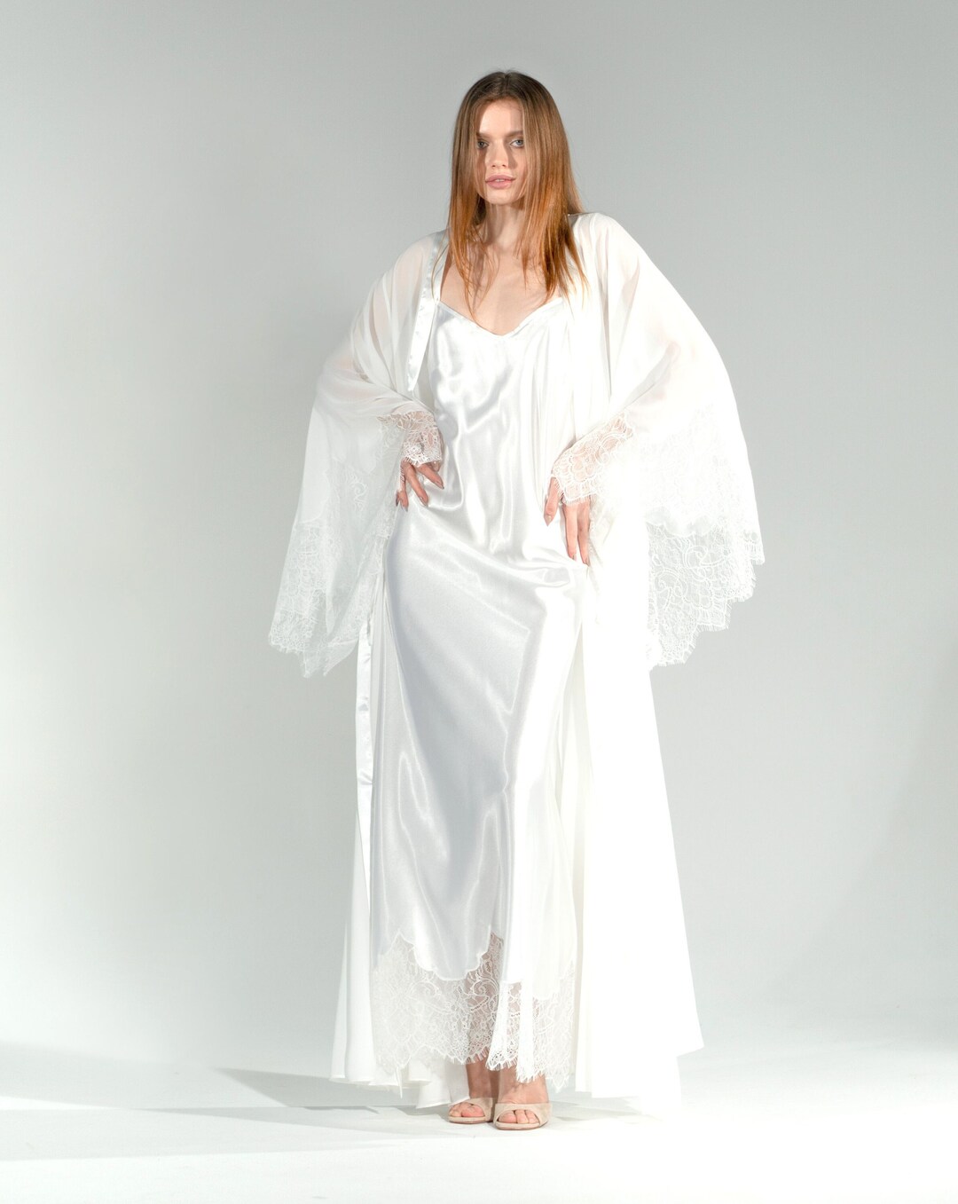 Wedding Robe Set, Bride Robe, Bridal Robe, Wedding Lingerie, Wedding ...