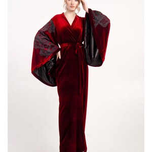 Velvet Kimono, Velvet Robe, Dressing Gown, Kimono, Kimono Robe, Luxury ...