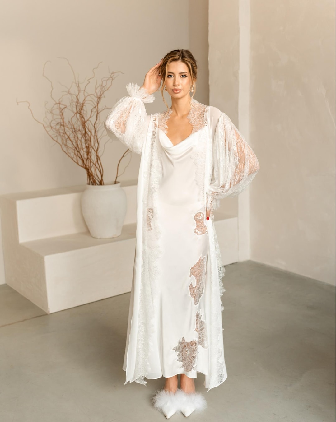 Wedding Robe Set, Bride Robe, Bridal Robe, Wedding Lingerie, Wedding ...