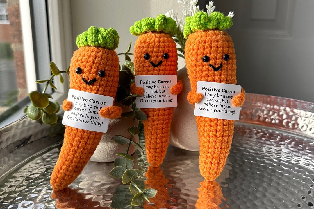 Positive Carrot Crochet - Emotional Support Gift - Etsy UK