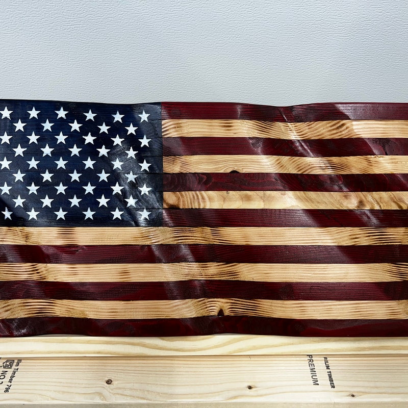 Wavy Wooden American Flag - Etsy