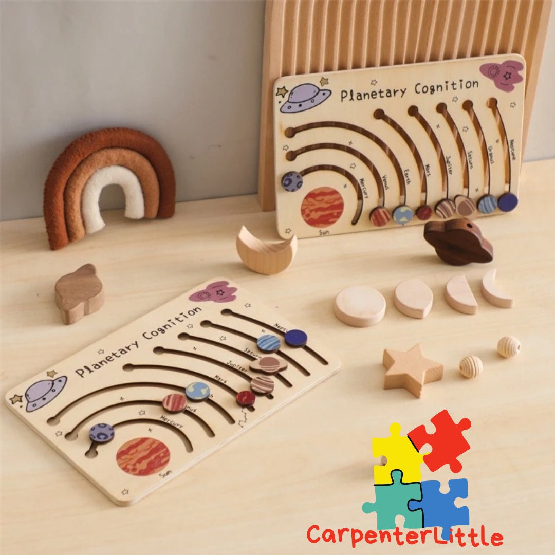 Montessori Planets Puzzle Educational Science Toy Set for Kids, Learn ...