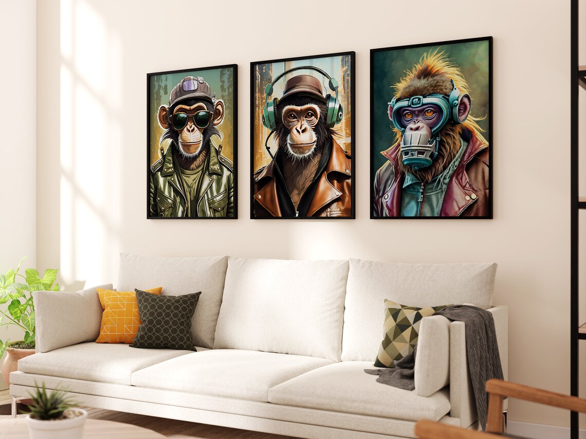 Three Monkeys Poster of Wisdom | Set of 3 Monkeys |digital Download ...