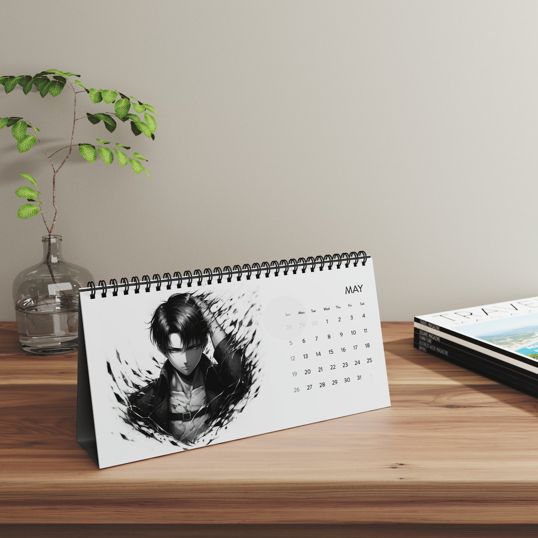 Aot Fan Calendar Levi Ackerman Calendar.broken Glass Effect - Etsy