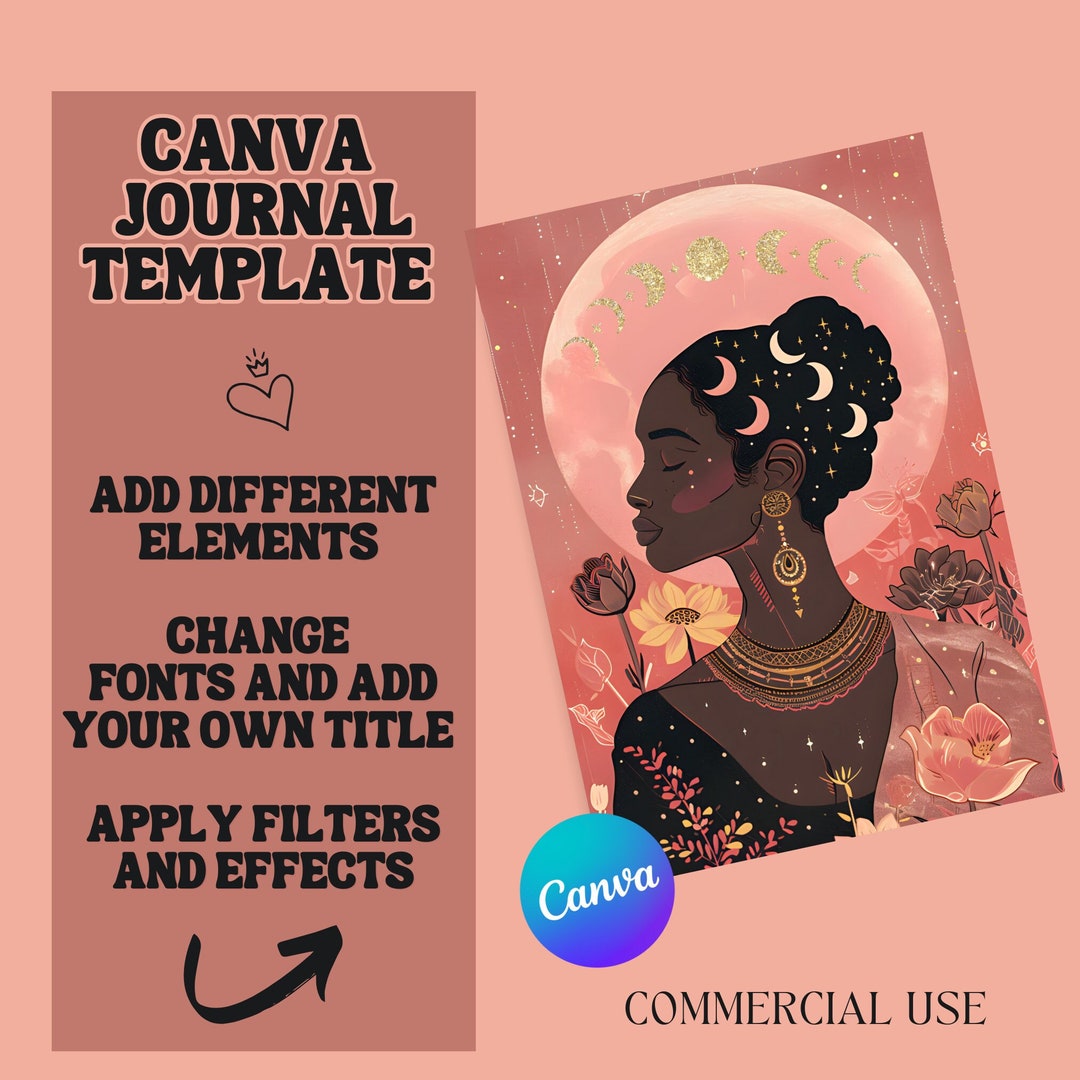 Customizable Digital Journal Cover Template - Editable in Canva ...