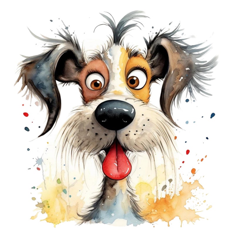 Whimsical Scruffy Quirky Dogs Clipart Set 20 PNG & SVG Files Cute ...