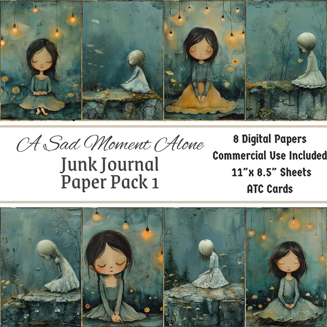 Junk Journal Pages Digital Paper Collage Sheet Dark Academia a Sad ...