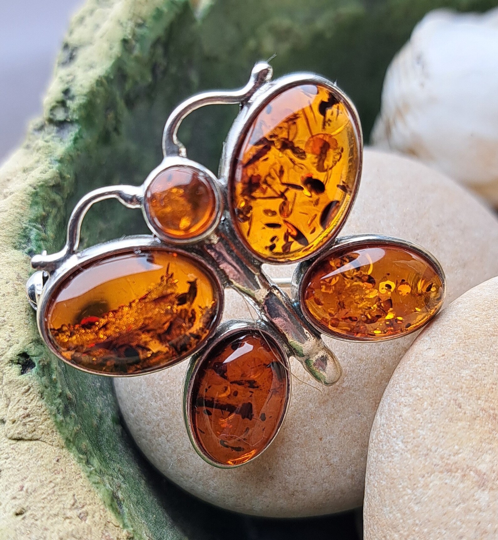 Amber Brooch - Etsy