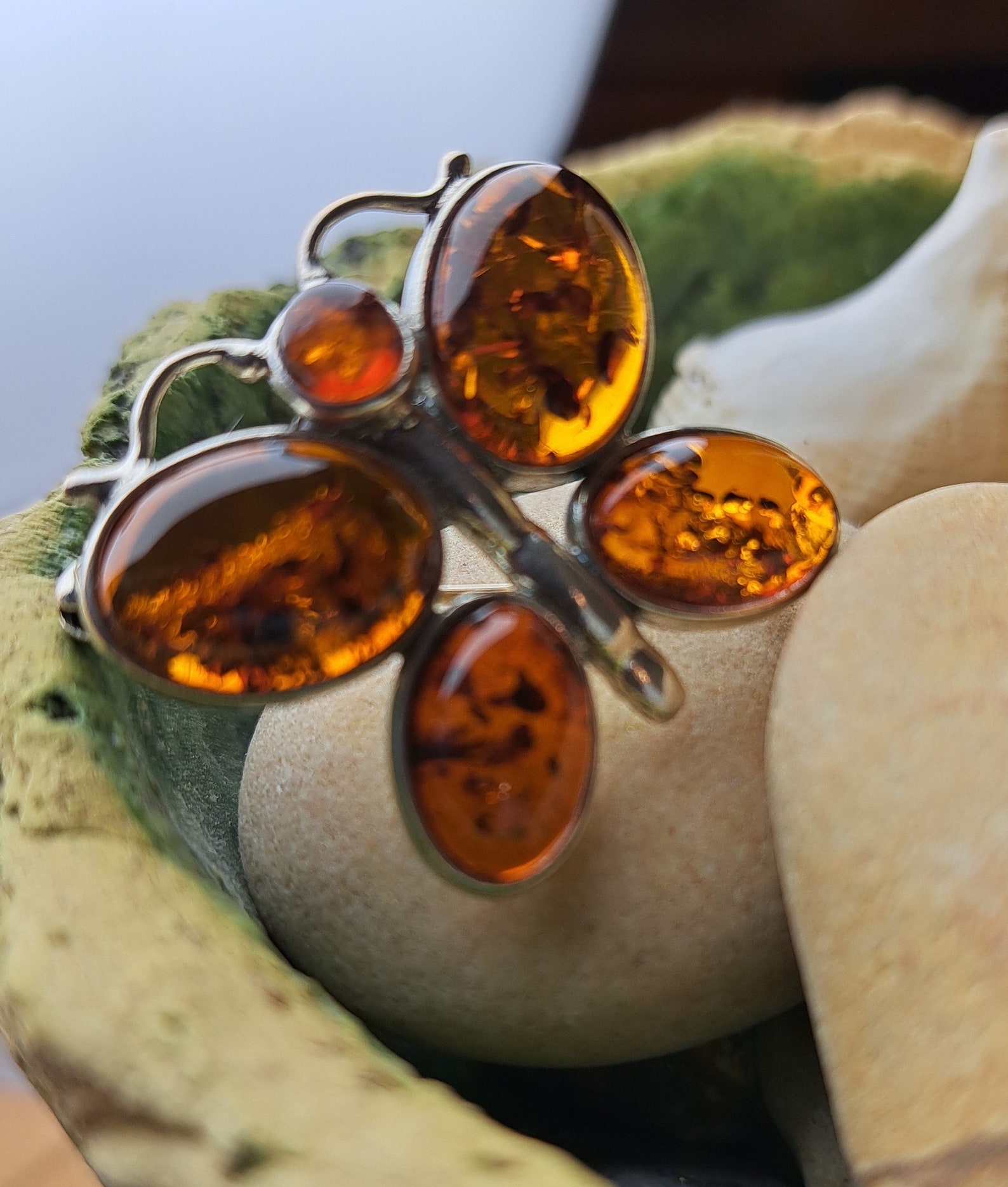 Amber Brooch - Etsy