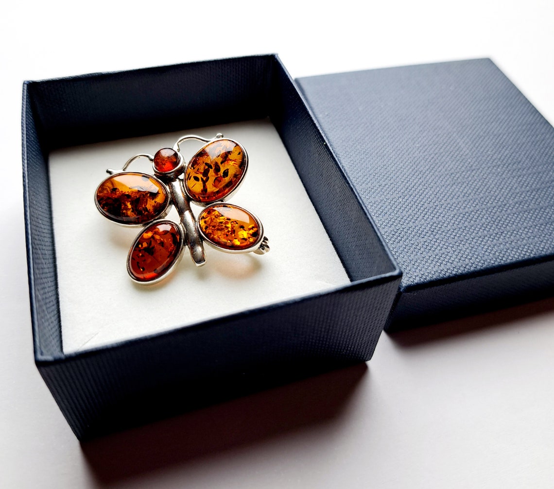 Amber Brooch - Etsy