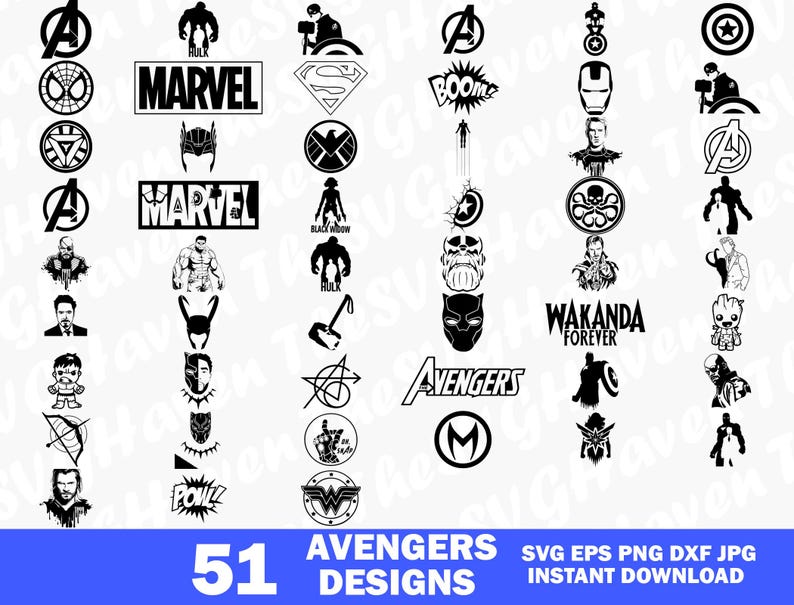 51 Avengers Designs, Superhero SVG, Superhero Design,svg File for ...