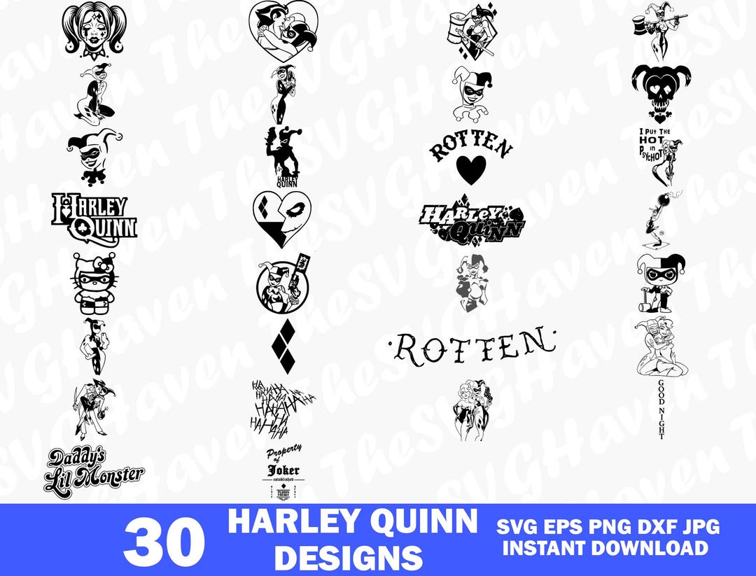30 Harley Quinn Designs, Harley Quinn Svgs, Harley Quinn Design,svg ...