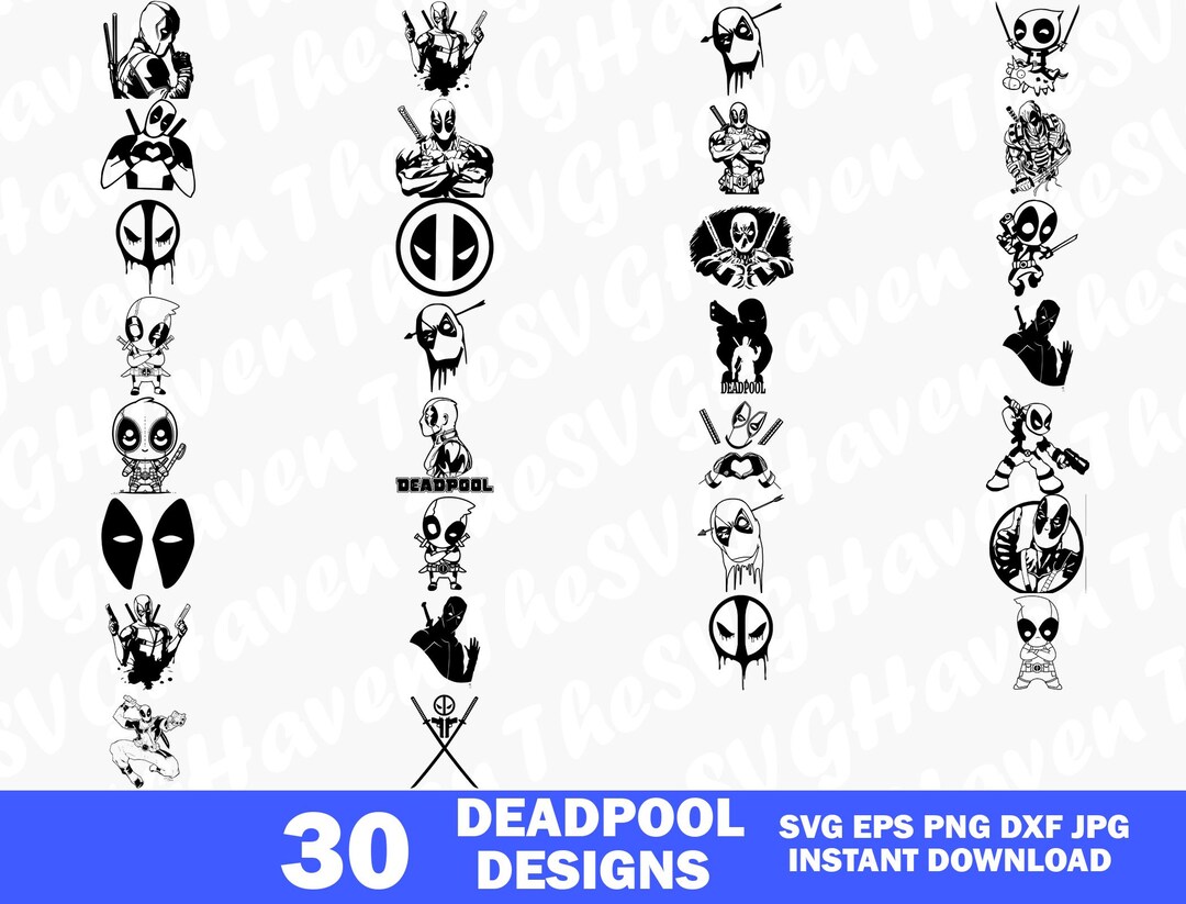 30 Deadpool Designs, Deadpool Svgs, Deadpool Design,svg File for Cricut ...