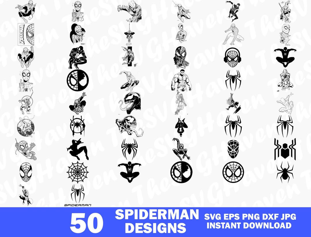 50 Spider Designs, Spider SVG, Spider Design,svg File for Cricut and ...