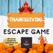 Thanksgiving Escape Room Game | Thanksgiving Printable Party for Kids ...