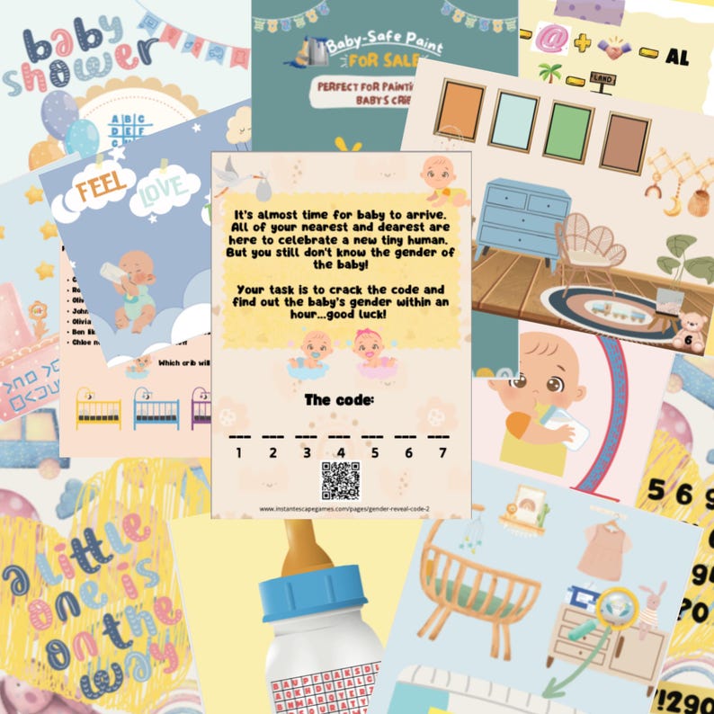 GENDER REVEAL - Boy | Baby Shower Escape Room | Party Kit Diy Printable ...