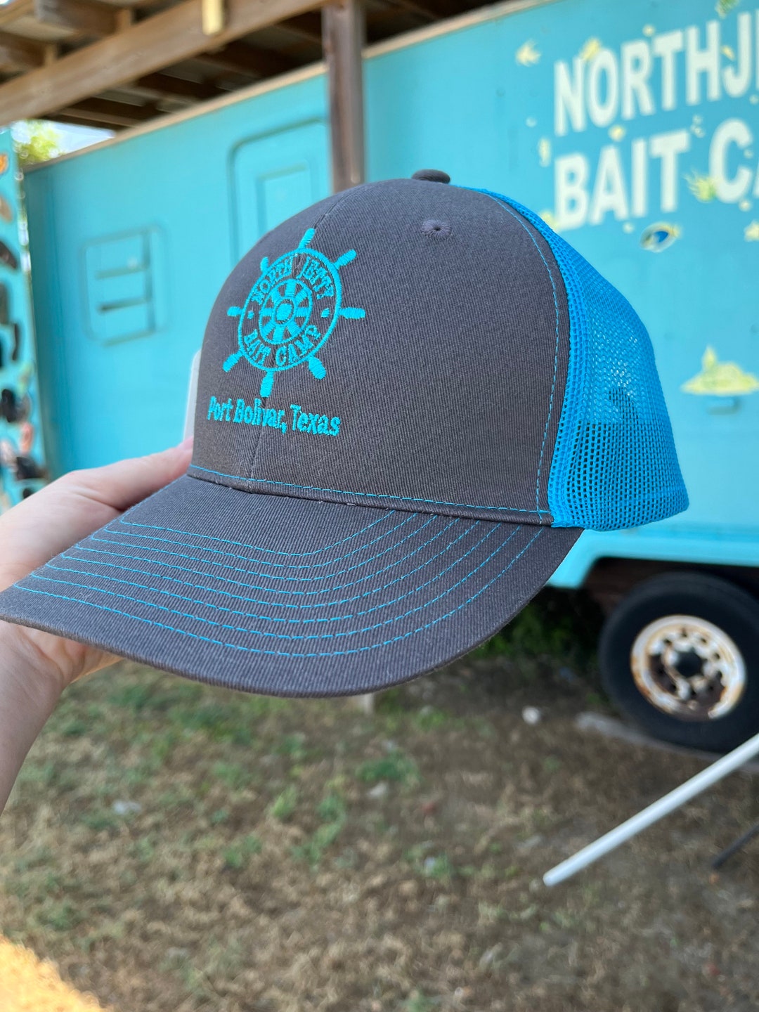 North Jetty Bait Camp Trucker Hat With Snapback - Etsy