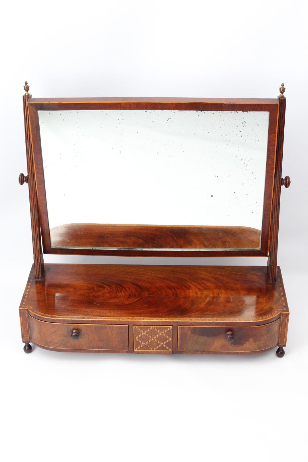 Regency Mahogany & Inlaid Dressing Table Mirror - Antique Georgian ...
