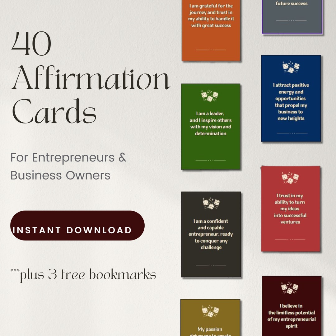 40 Affirmation Cards for Entrepreneurs (dice Edition) + 3 Free ...