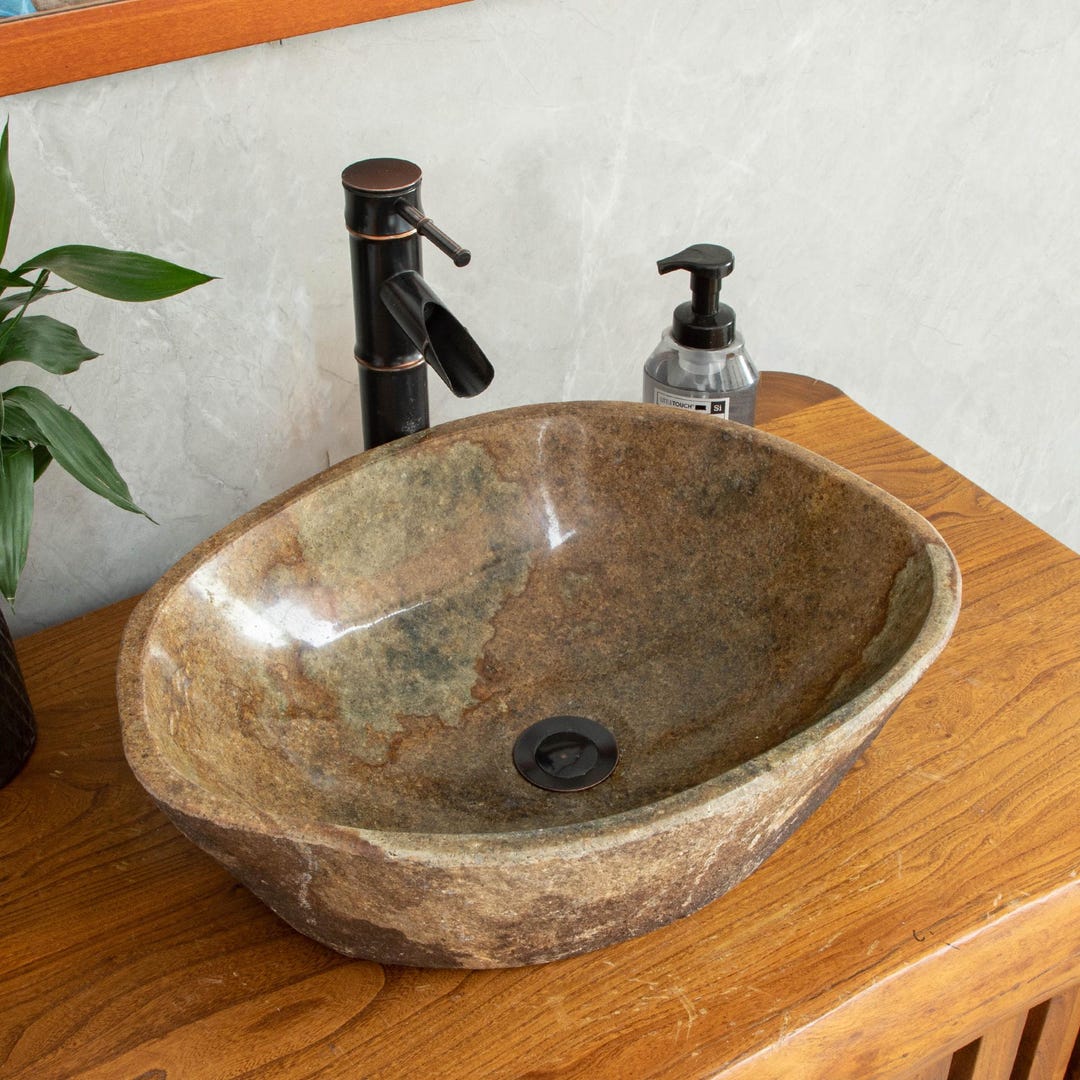 Riverstone Sinks, 15-18 Inch Medium, Stone Sinks, Art Sinks, Bathroom ...
